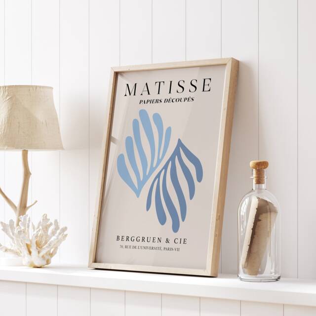 Blue Matisse Print, Henri Matisse, Wall Art, Botanical Neutral Decor ...