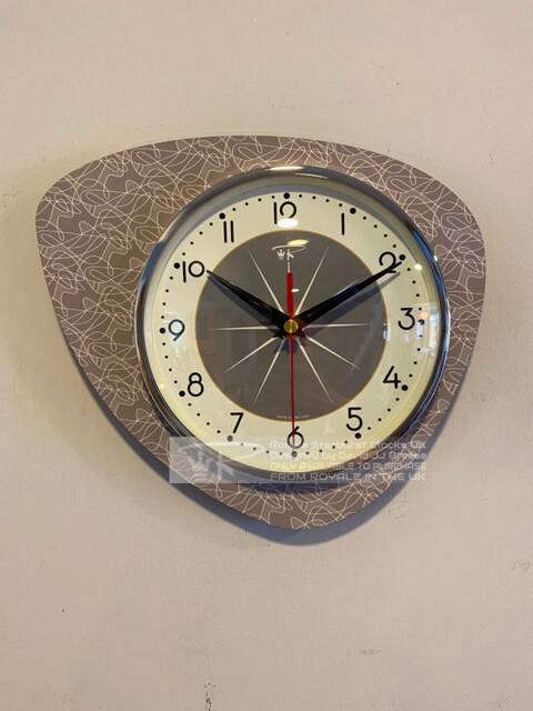 Handmade Asymmetric Queens Gambit Style Wall Clock in Dove Grey With ...