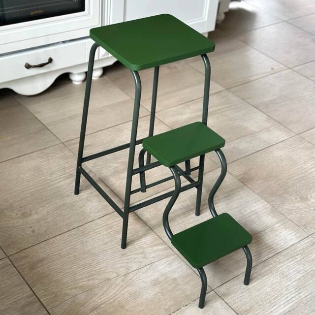 Green Step Stool. Wooden Ladder. Library Steps. Bar Plant Stand. Fold ...