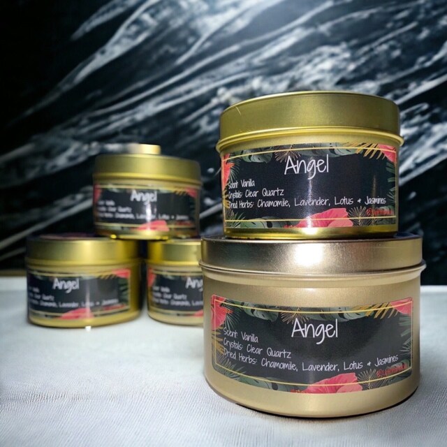 Angel Herbal Candles - Healing Self Care Container Thank You Gift ...