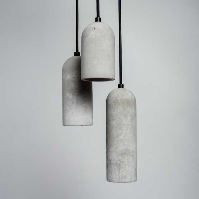 Pendant Minimalist Round Concrete Lamp, Raw Cylinder Lighting Fixture ...