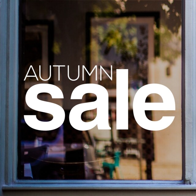 Autumn Sale Shop Window Sticker Retail Store Front Display Vinyl Decal ...