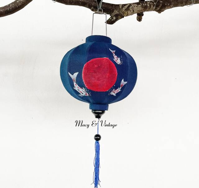 Hoi An Bamboo Lantern Hand-Painted Koi Fish Japanese Noren Lamp by Etsy ...