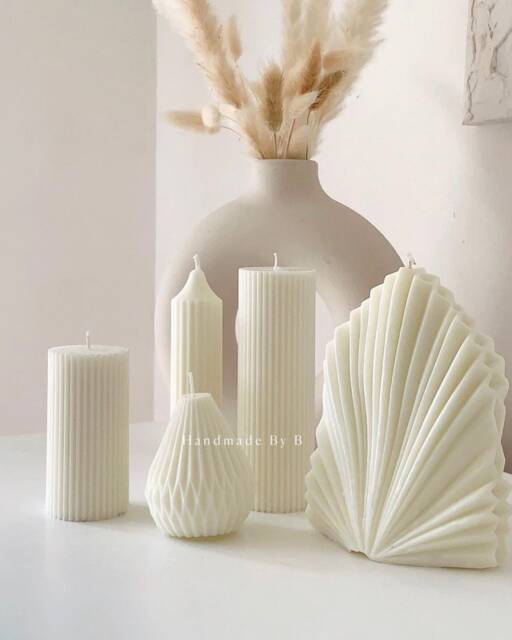 Handmade Ribbed Candle Collection - Decorative Natural Wax Candles by ...