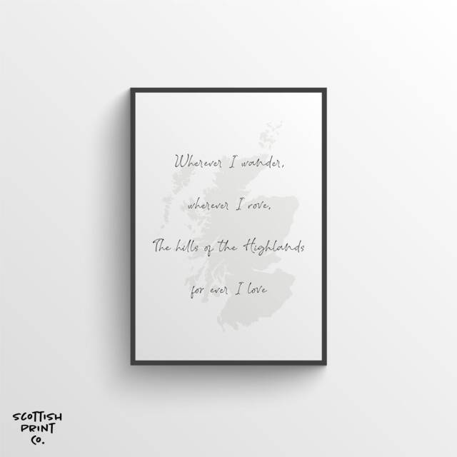Robert Burns Print - Scottish Quote Scotland Print, Wall Art Gift, Gift ...