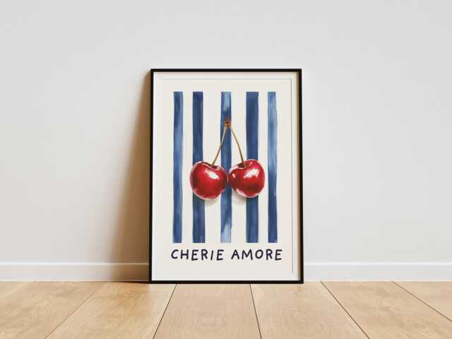 "Cherry Wall Art Print ""Cherie Amore" by Etsy | ufurnish.com