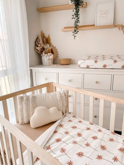 Baby Boy Cot Quilt/ Crib Quilt Blanket Palm Trees - Boho Nursery Summer ...