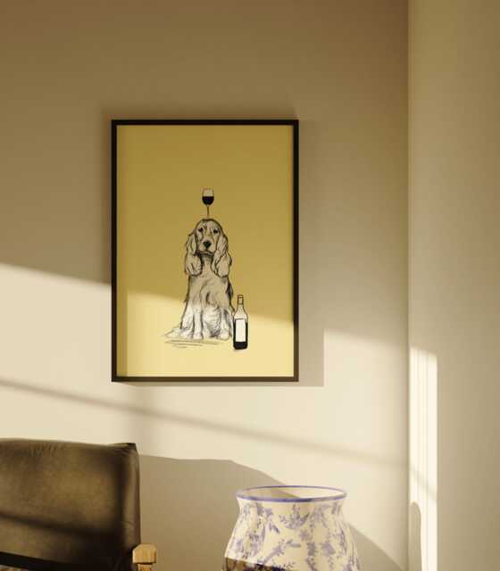 Cocker Spaniel Wall Art, Cocker Drawing, Dog Lovers Gift, Digital ...