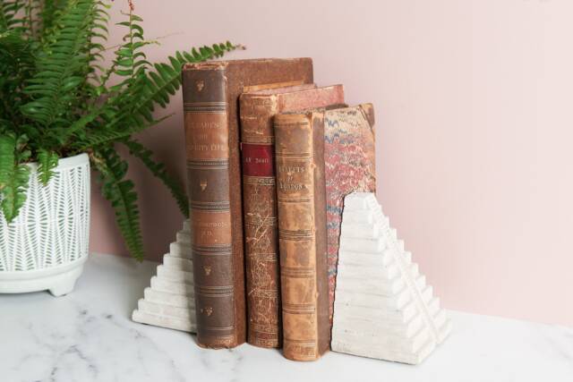 Concrete Pyramid Bookends - Mayan/Egypt Pryamid Shape Featuring ...