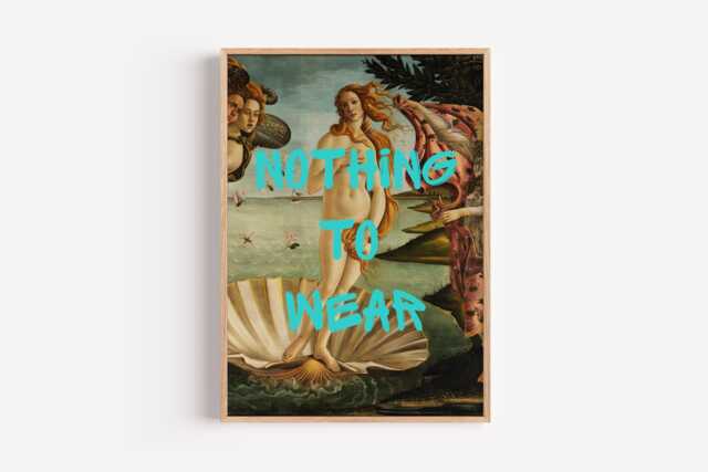 Nothing To Wear Poster - Venus Print Feminist Altered Art Classic Wall ...