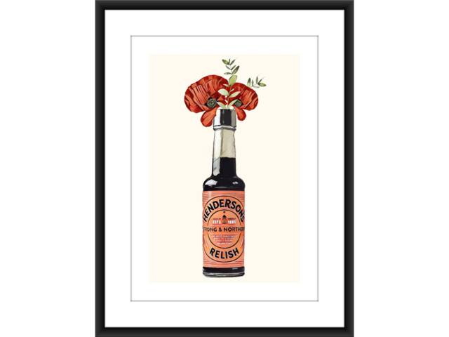 Kitchen Poster Vintage Boho Orange Henderson's Relish Jar Poppy A4 ...