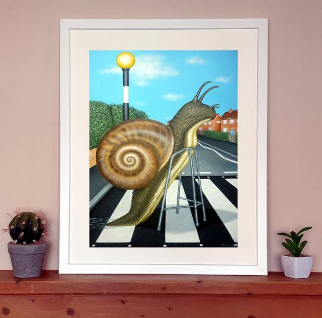 Snail On A Zimmer, Art Print - Framed Or Unframed . Wall Hanging ...