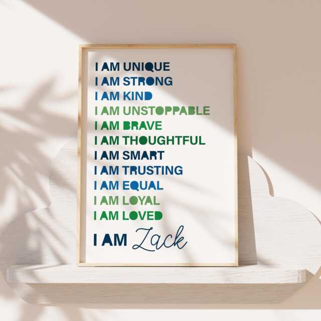 Positive Affirmation Print, Boys Bedroom, Motivational Poster, Wall Art ...
