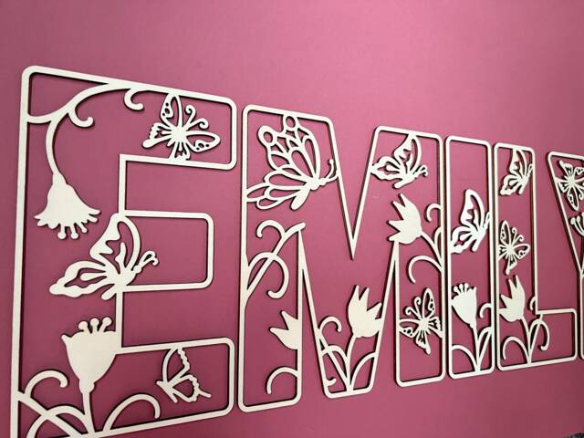 Butterfly Name Sign - Letters- Personalised Custom Decor Theme Wall Art ...