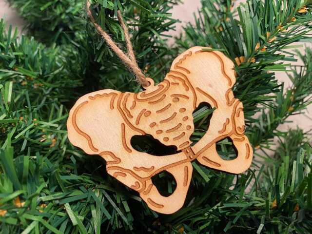 Pelvis Wooden Christmas Ornament, Laser Cut, Made To Order. Skeleton, Anatomy, Bones, Skull ...
