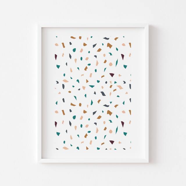 Terrazzo Wall Print - Abstract Geometric Living Room Poster House Decor ...