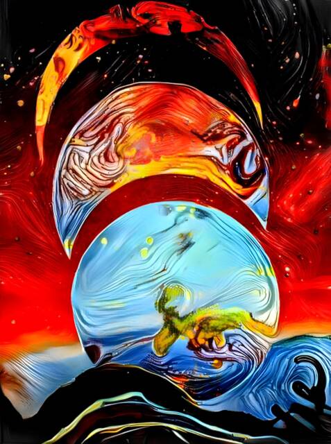 Solstice Moons Earth Universe Unique Abstract Canvas Print Spiritual ...