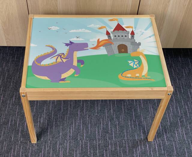 Kids Dragon Fairytale Table Top Sticker Only Compatible With Ikea Latt ...