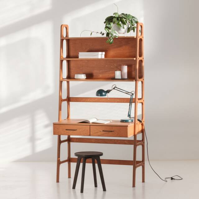 Bookcase Desk, Scandinavian Computer Scandinavian Wooden Ladder ...