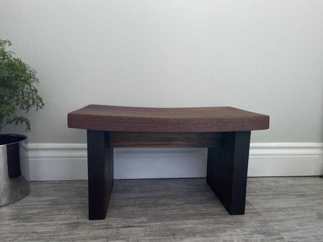 Handcrafted Black Walnut Curved Stool. Step Stool, Custom Sizes ...