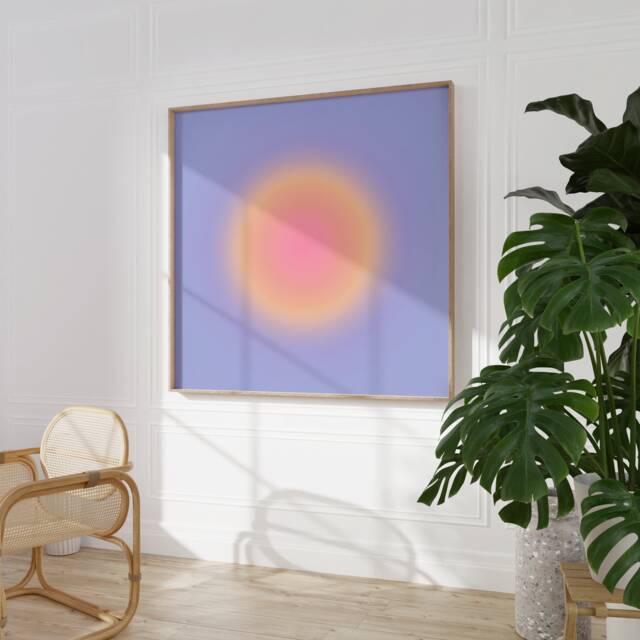 Dusty Purple Glow Gradient Orb Art Print, Spiritual Wall Art, Aura ...