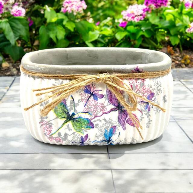 Dragonfly Planter, Indoor Planters, Small Ribbed Unique Planters & Pots, Dragonflies Gift, Gift ...