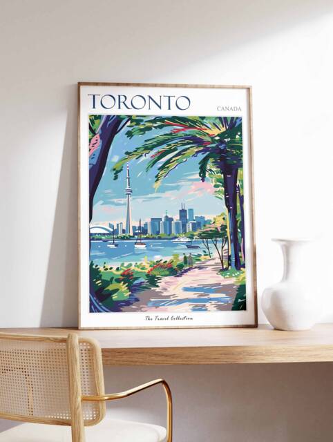 Toronto Travel Poster Vibrant City Skyline Art Print by Etsy | ufurnish.com