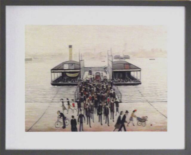 L S Lowry Art Print Floating Bridge Southampton, Framed Textured Image ...