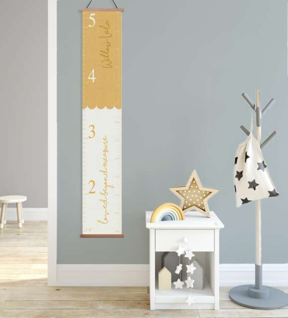 Personalised Loved Beyond Measure Scallop Canvas Height Chart - Kid's ...
