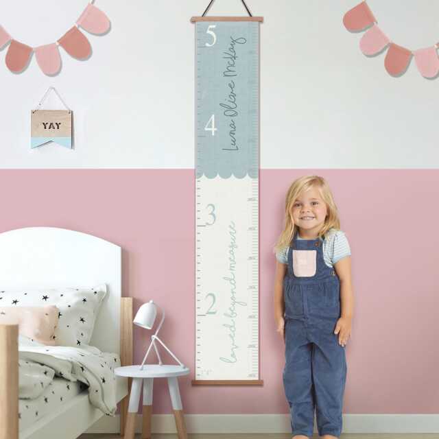 Personalised Loved Beyond Measure Scallop Canvas Height Chart - Kid's ...