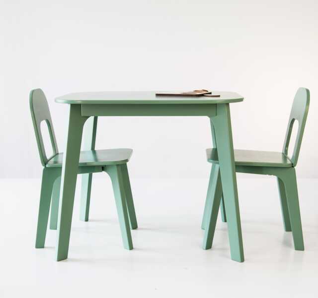 Sage Green Toddler Table & Chairs Set, Preschool Education Montessori ...