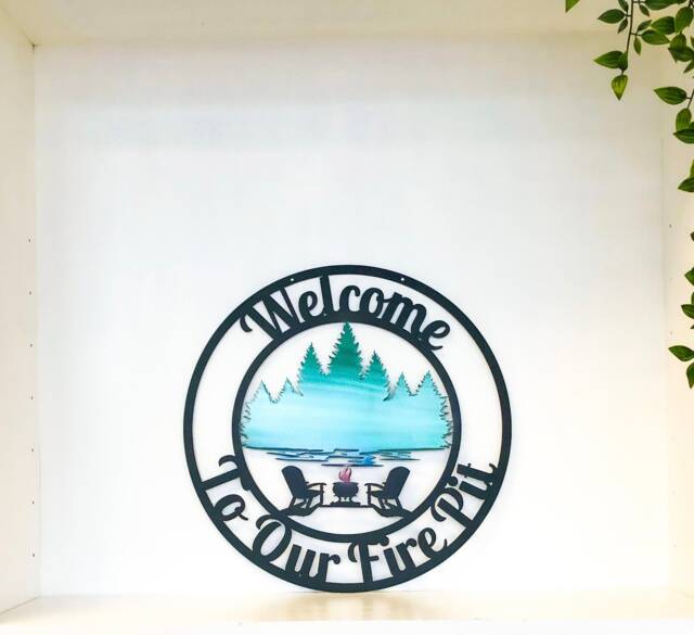 Personalized Fire Pit Sign - Porch, Deck, Patio Metal Wall Art With ...
