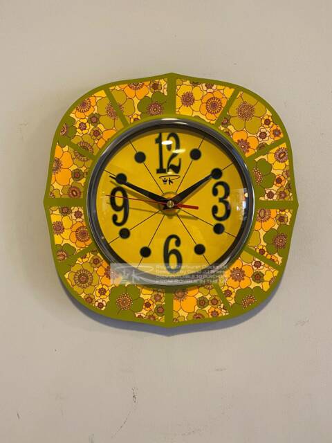 Handmade 1970's Style Royale Laminate Wall Clock With Lucy Wilding ...