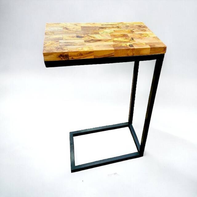 C Shaped End Grain Table With Metal Frame by Etsy | ufurnish.com