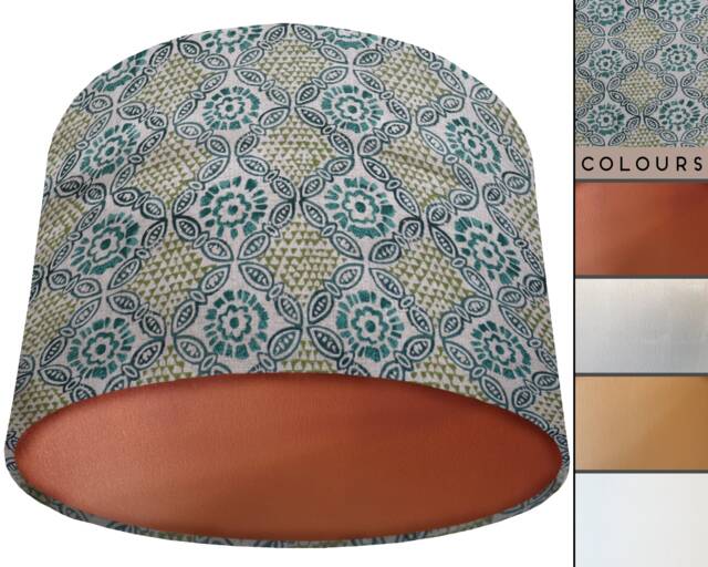 UK Handmade Boho Lampshade, Modern Geometric Light Shade, Green Ceiling ...