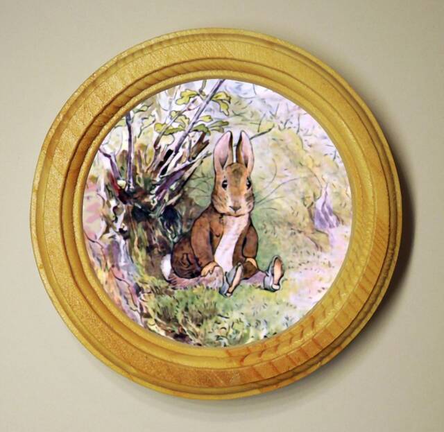 Benjamin Bunny Art Print, Handmade Round Pine Wooden Picture Frame ...