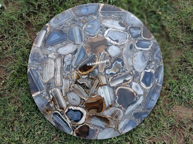 Natural Mix Agate Coffee Table, Center Table For Home, Luxury ...