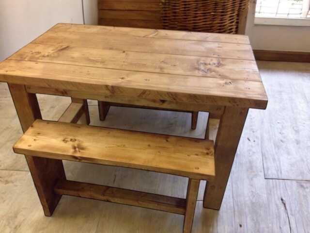 Rustic Country Farmhouse Dining Table & Benches by Etsy | uFurnish.com