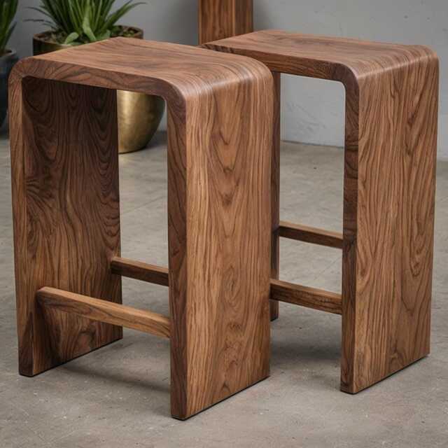 Wooden Stool/Bar Side Table Plant Handmade Round Seat Made To Order ...