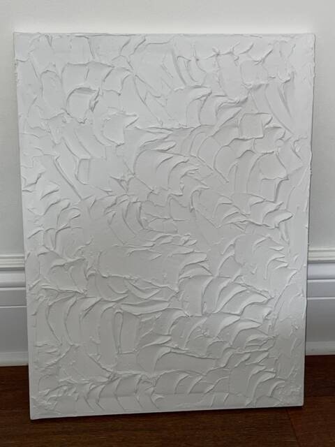 Minimalist Textured Art, Large Abstract White Painting, White 3D ...