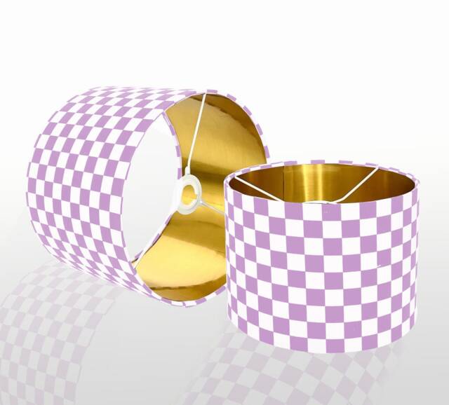 New Purple Lilac & White Chess Pattern Combination Squre Box Lining ...