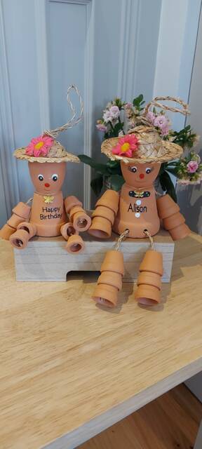 Mum & Daughter Gift - Terracotta Pot Lady Garden Ornament Decoration ...