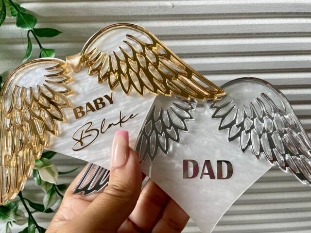 Pearl Angel Wings Christmas Bauble, in Loving Memory, Gift For Loved ...