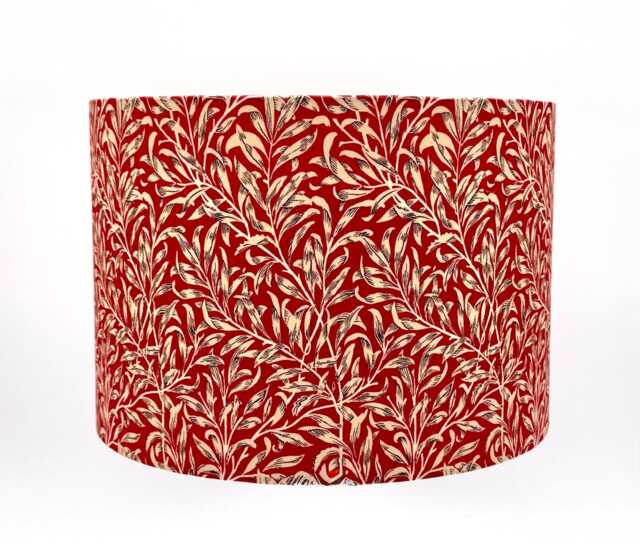 William Morris Willow Bough Crimson Lampshade By Berry & Grouse - Drum ...