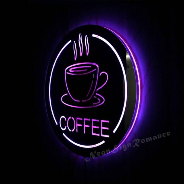 Custom Coffee Shop Led Logo Light Sign???Wall Mirror For Restaurant ...