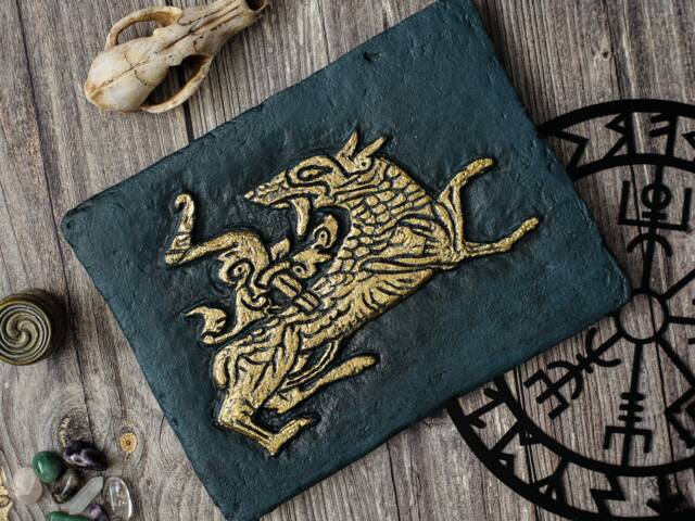 Viking Decor, Maeshowe Dragon, Norse Sculpture, Orkney Wall Art ...