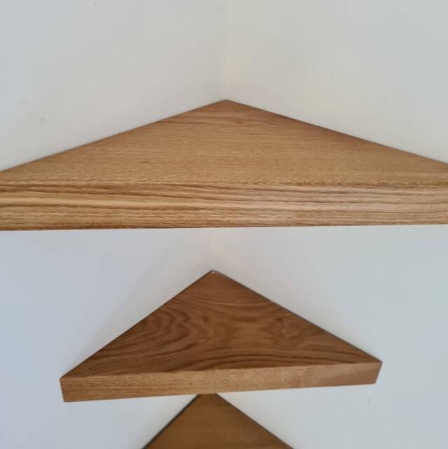 Handmade Solid Oak Floating Corner Shelf Rustic Farmhouse Style by Etsy ...