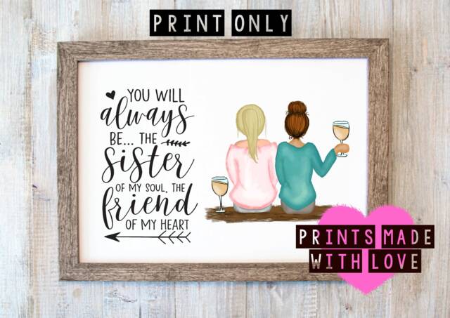 Best Friend Personalised Gift , Birthday Thinking Of You Hug Miss Print ...