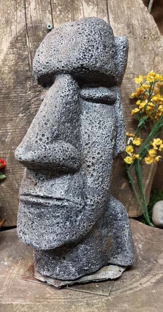 Rapa Nui Moai, 11 In. - 28 cm, Concrete Statue, Easter Island Moai ...