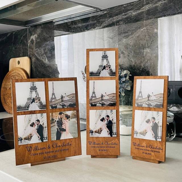 Personalized Wooden Anniversary Gifts With Your Photo Romantic For Couples On Wood Gift Him Her ...